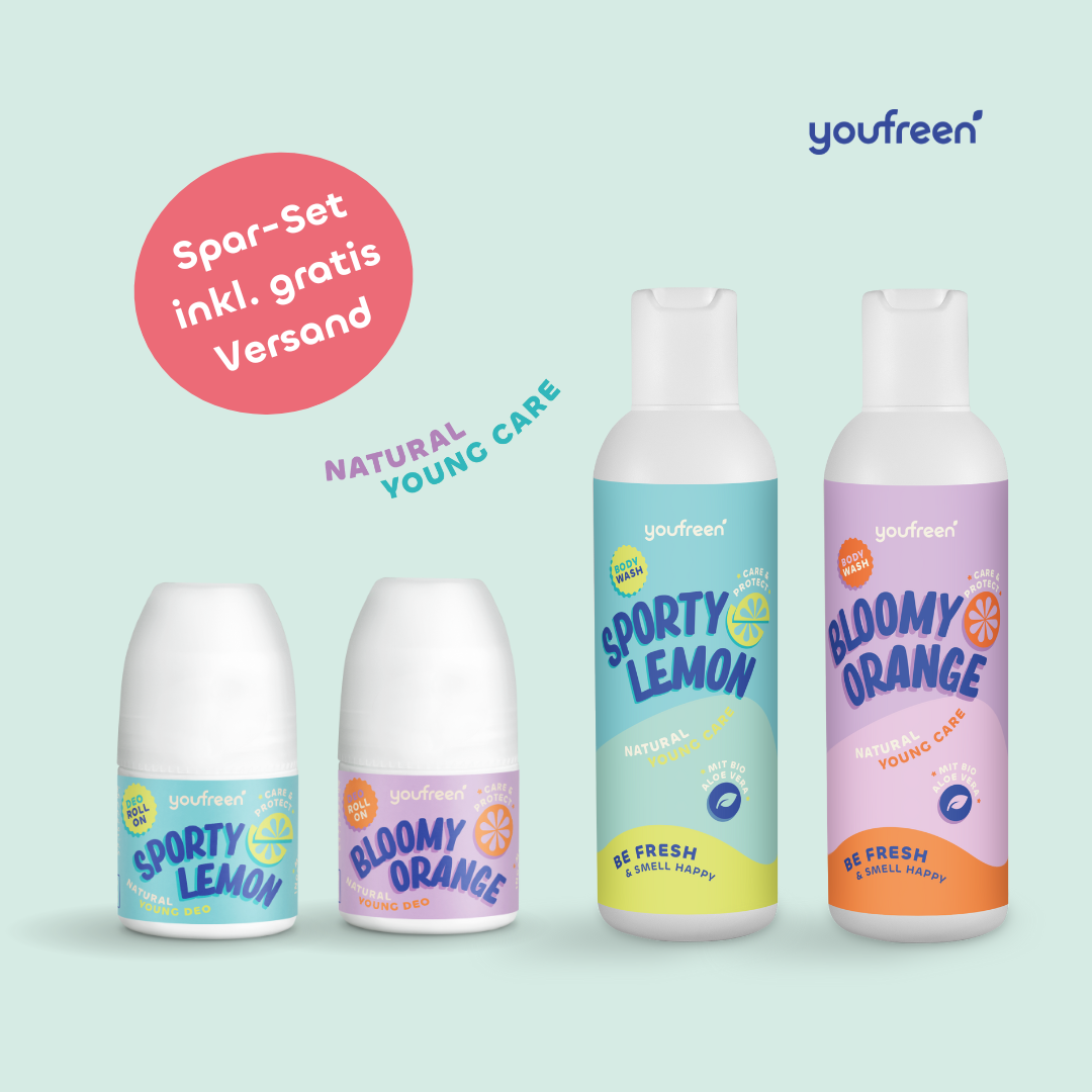 Happy-Routine-Set: Body Wash & Deo-Roll-ons für (Pre-) Teens – youfreen